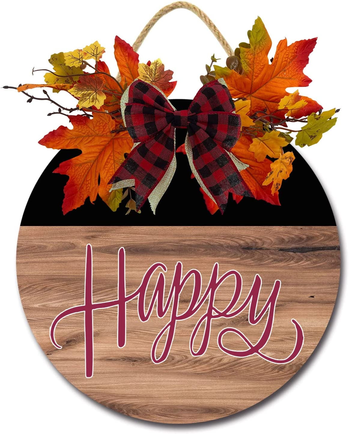 Eveokoki 12" Happy Front Door Decor for Farmhouse Porch Decorations ...