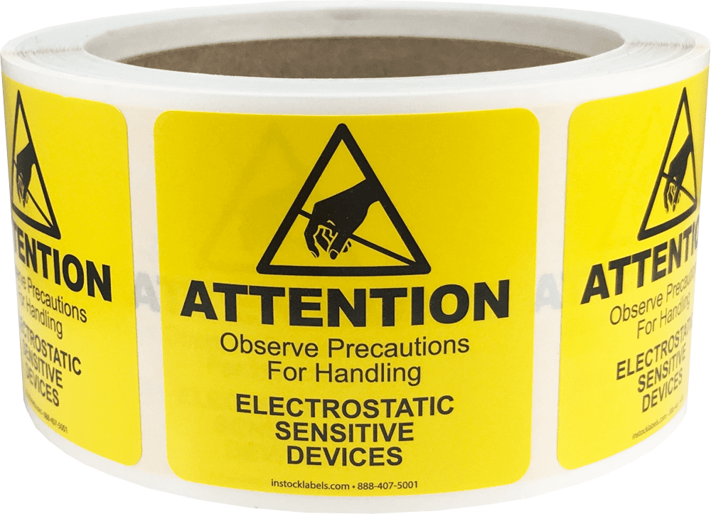 Attention Electrostatic Sensitive Devices Warning Labels 2 x 2 Inch 500 ...
