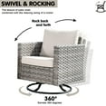 Vcatnet 2 Pieces Patio Furniture Outdoor Wicker Swivel Rocking Chair ...