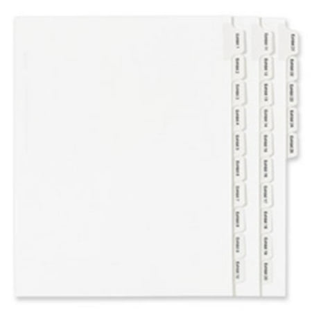 Index Divider, Exhibit 12, Side Tab, 25-PK, White - Walmart.com