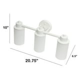 Lalia Home 3 Light Metal and Opaque White Glass Shade Vanity with Round ...