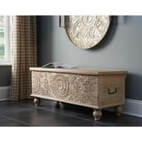 Signature Design by Ashley Casual Fossil Ridge Storage Bench Beige ...