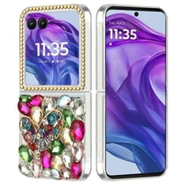 Designed for Motorola Razr+ Plus 2024 Bling Crystal 3D Full Diamonds ...