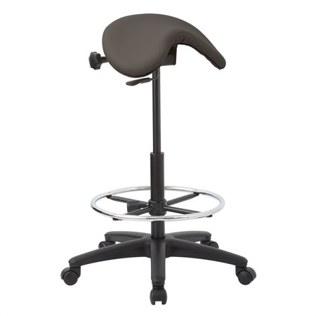 Pneumatic Backless Drafting Chair Adjustable Foot Ring Gray ...