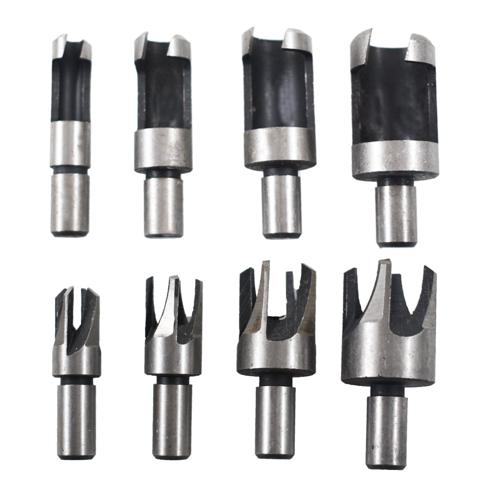 8Pcs Wood Plug Cutter Carbon Steel Straight and Taper Claw Drill Bit ...