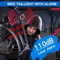 Wsdcam Rechargeable Smart Bike Tail Light Alarm with Remote, Anti-Theft ...
