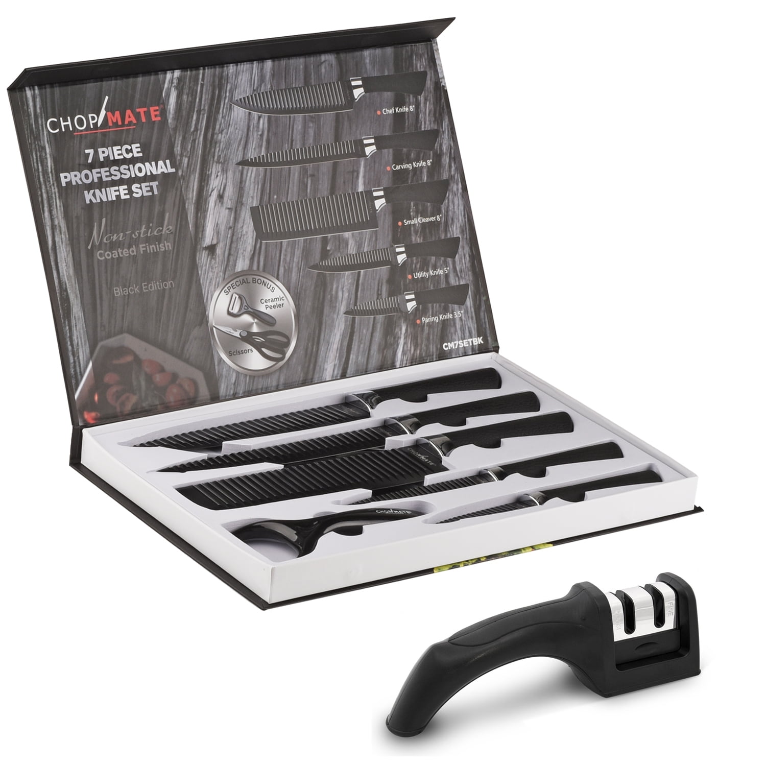 Chopmate 7 Piece Professional Knife Set Featuring Non-Stick Coated ...