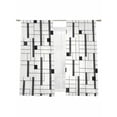 Black White Geometric Blocks Sheer Curtains 2 Panels Set Modern ...