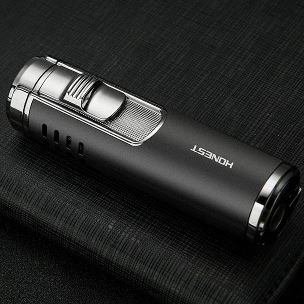 Buy Piioket Windproof Quad 4 Nozzles Jet Flame Lighter Refillable ...