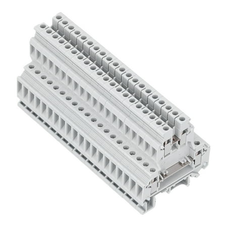 Tbest DIN Rail Mount Terminal,Dual Row Terminal Block,100Pcs DIN Rail Mount Terminal Dual Row ...