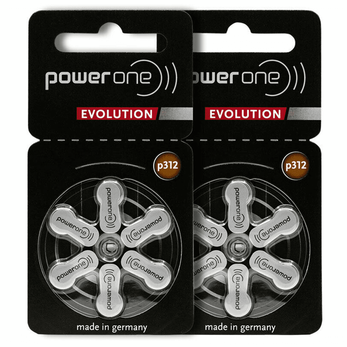 Power One Evolution Size 312 Hearing Aid Batteries - 1.45V Zinc Air ...