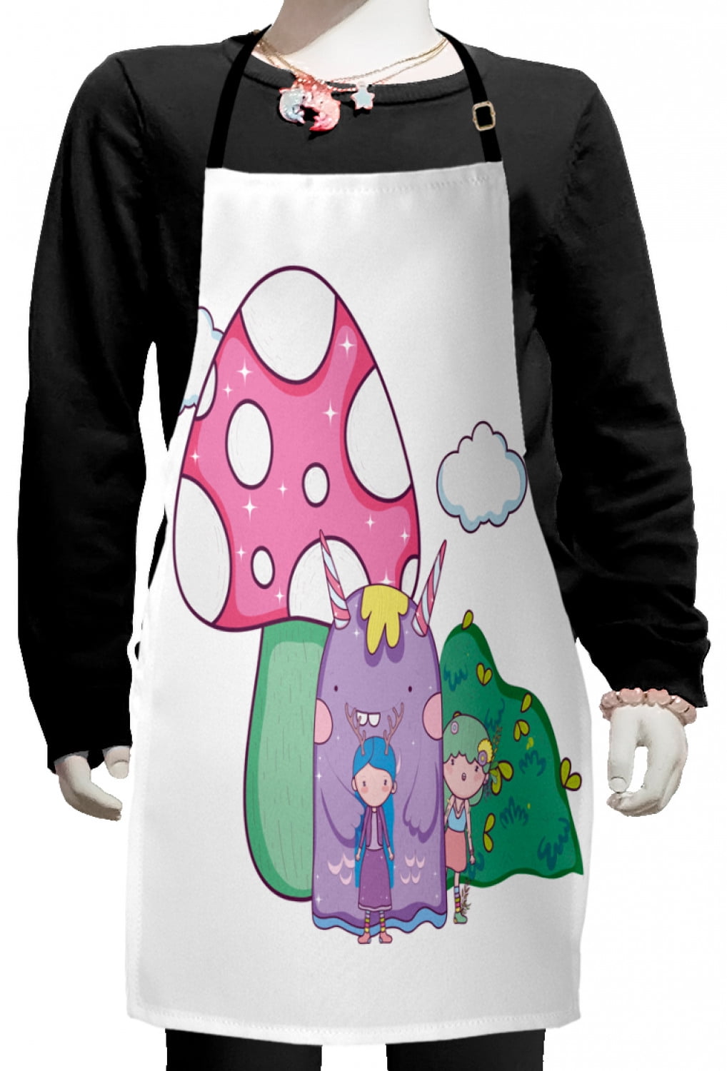 Alien Kids Apron, Nursery Design of Little Youngsters with Monster on a ...