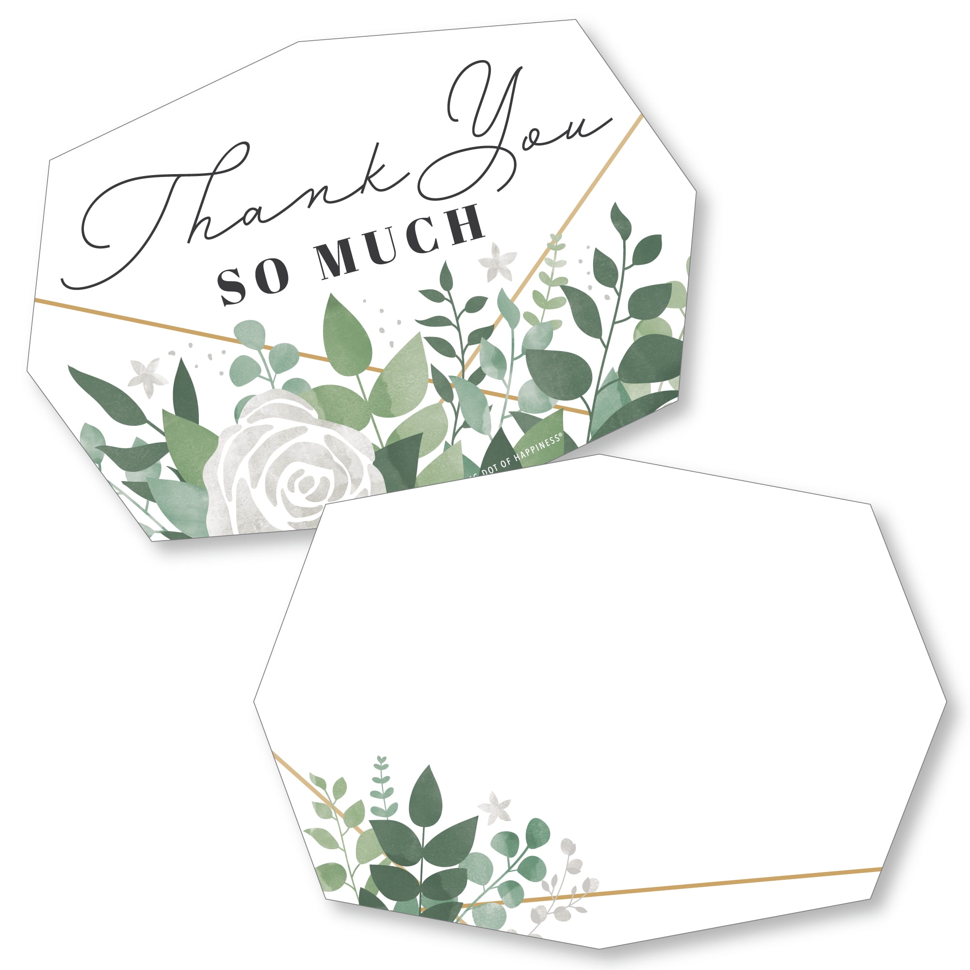 Big Dot of Happiness Boho Botanical - Shaped Thank You Cards - Greenery ...
