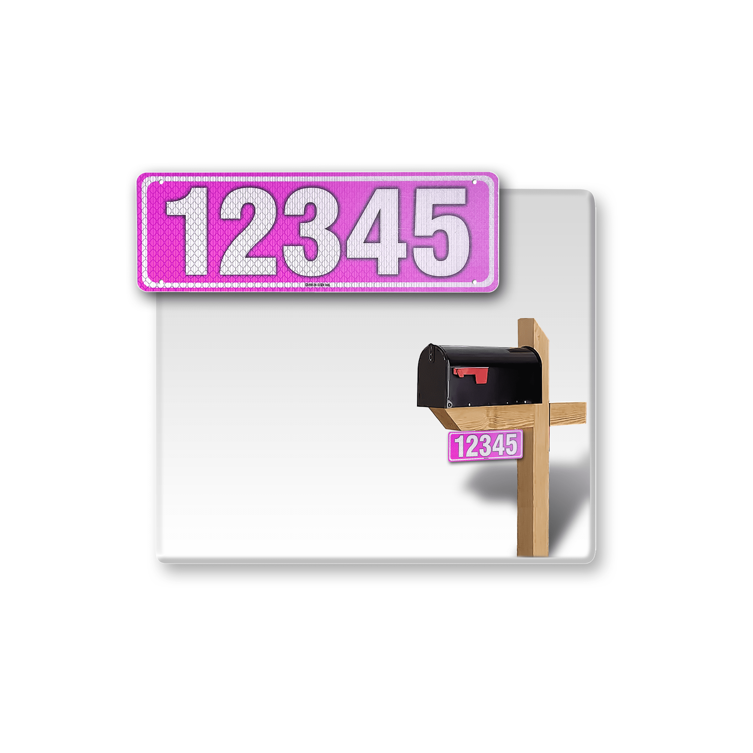 Curb-N-Sign Reflective 911 Address Sign for Mailbox, Single/Double ...