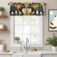Brown Bear Valances for Windows Vintage Misty Green Trees Brown Bear ...