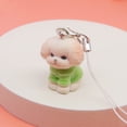 Lovely Flocking Resin Keyring Miniature Figurine Portable Accessory ...