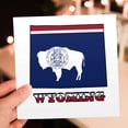 3drose, Wyoming State Flag in the Outline Map and Letters for Wyoming ...