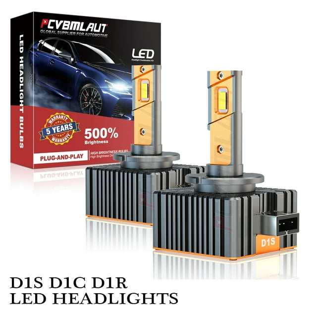 Car Automobile D1S LED Headlight Bulb 6000K Cool White, High Low Beam Xenon Headlights ...
