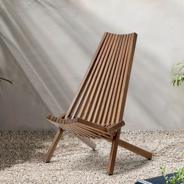 Hassch Folding Wooden Outdoor Chair Stylish Low Profile Acacia Wood ...