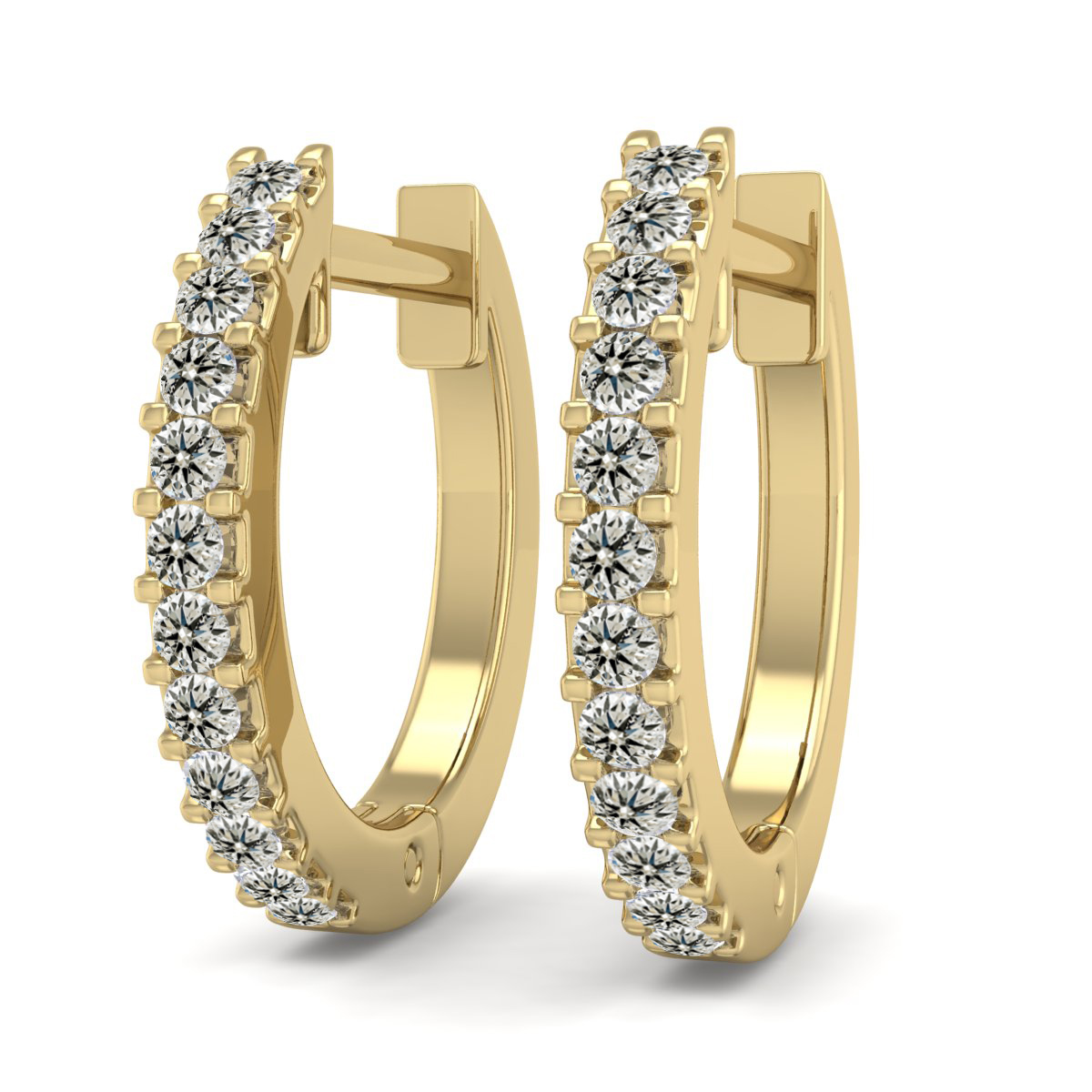 SuperJeweler 1 8 Carat Diamond Mens Hoop Earrings In 14 Karat Yellow