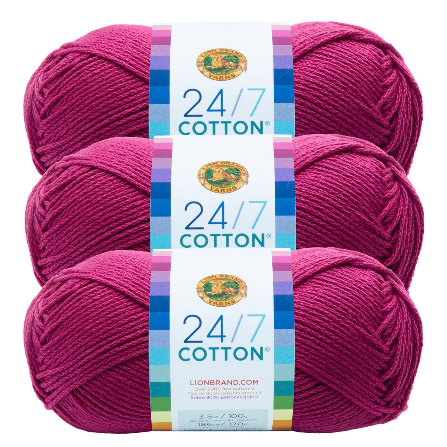 Click here for Lion Brand 24/7 Cotton Yarn #4 Medium/Worsted Cott... prices