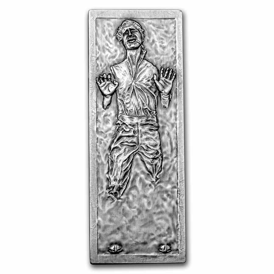 2022 Niue 10 oz Silver $20 Star Wars Han Solo in Carbonite Bar ...