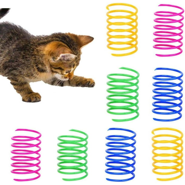 Cat Springs Toy, 144 Pieces Pet Colorful Springs Cat Kitten Plastic ...