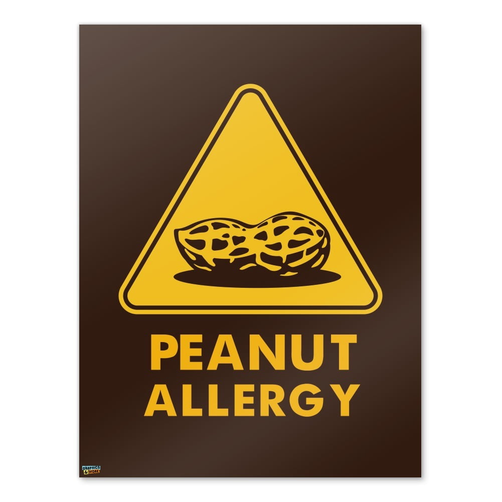 Peanut Allergy Yellow Warning Sign Home Business Office Sign - Walmart.com