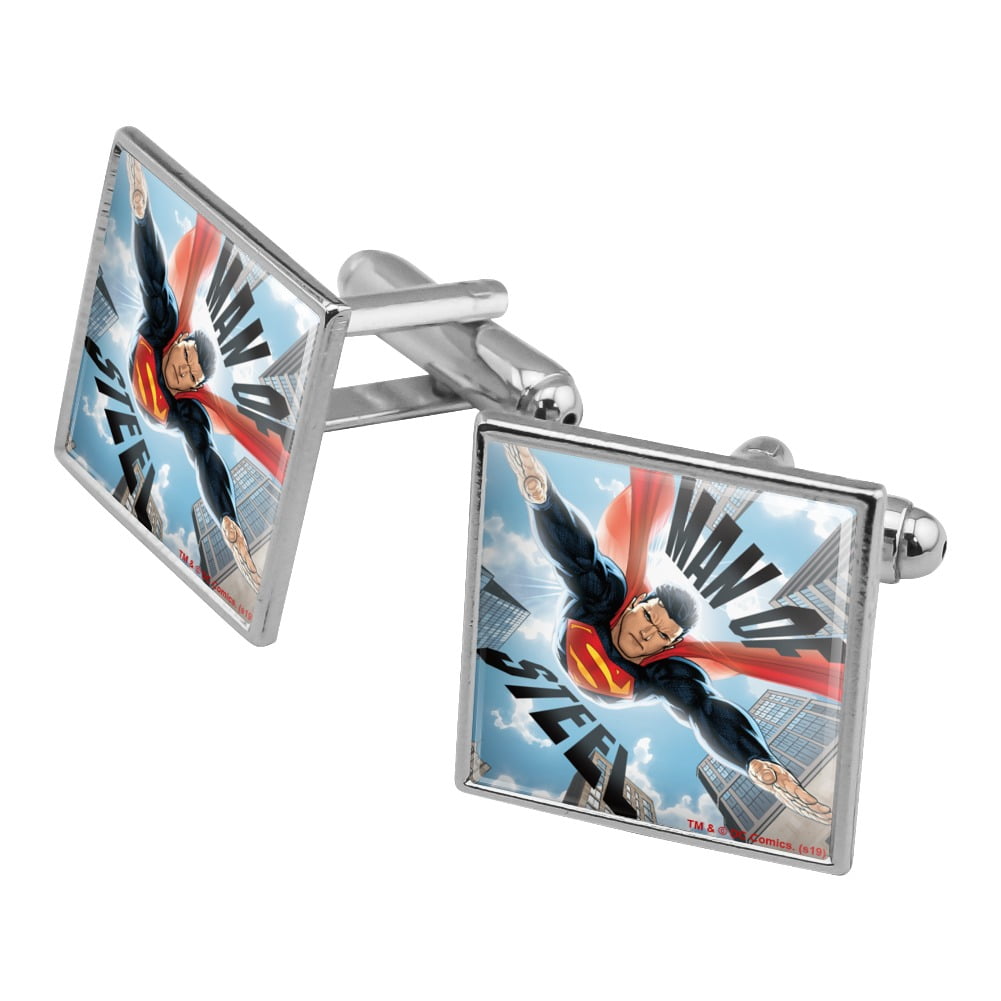 Superman Man of Steel Square Cufflink Set - Silver or Gold - Walmart.com