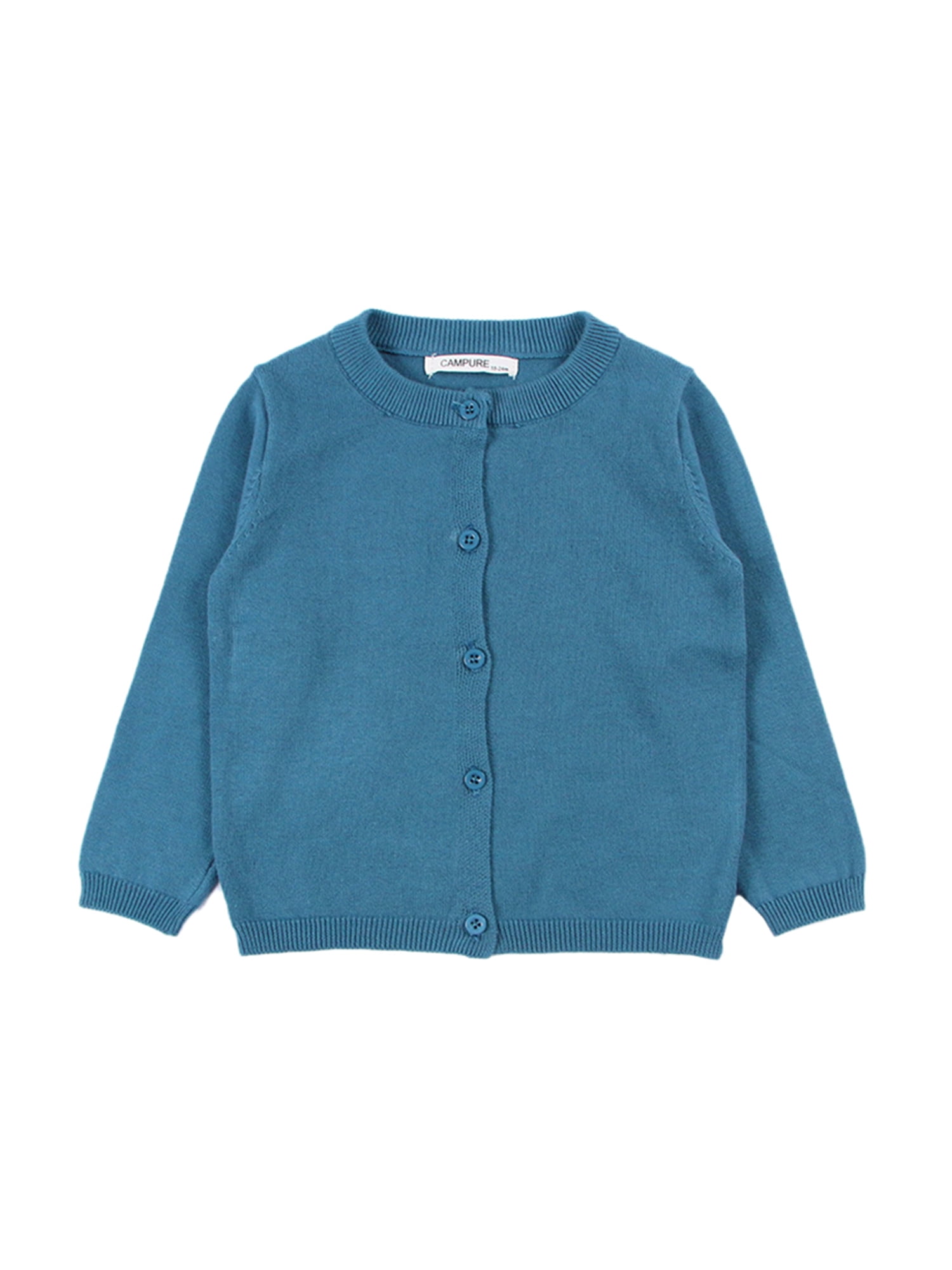 Grianlook Girls Knit Sweaters Buttons Cardigan Sweater Crew Neck ...