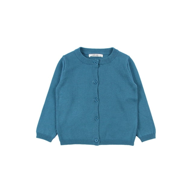 Grianlook Girls Knit Sweaters Buttons Cardigan Sweater Crew Neck ...