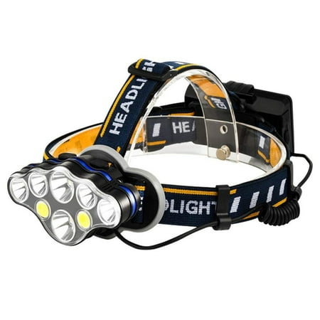 COB 8 Lights Highlight Headlights USB Rechargeable Head-mounted LED ...