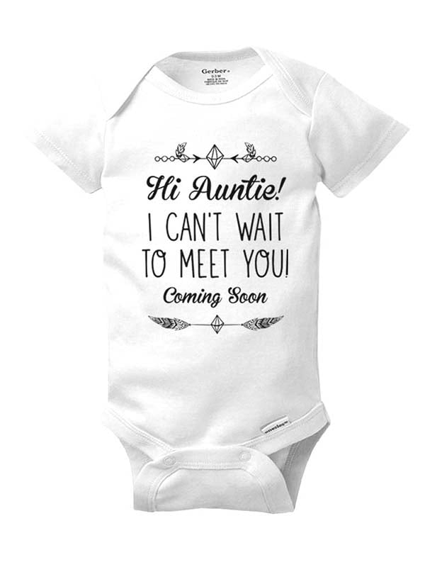 Hi Auntie I can't wait to meet you Coming Soon baby onesie surprise ...