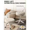 Small Chair Round Rolling Stool with Wheels PU Leather Height ...