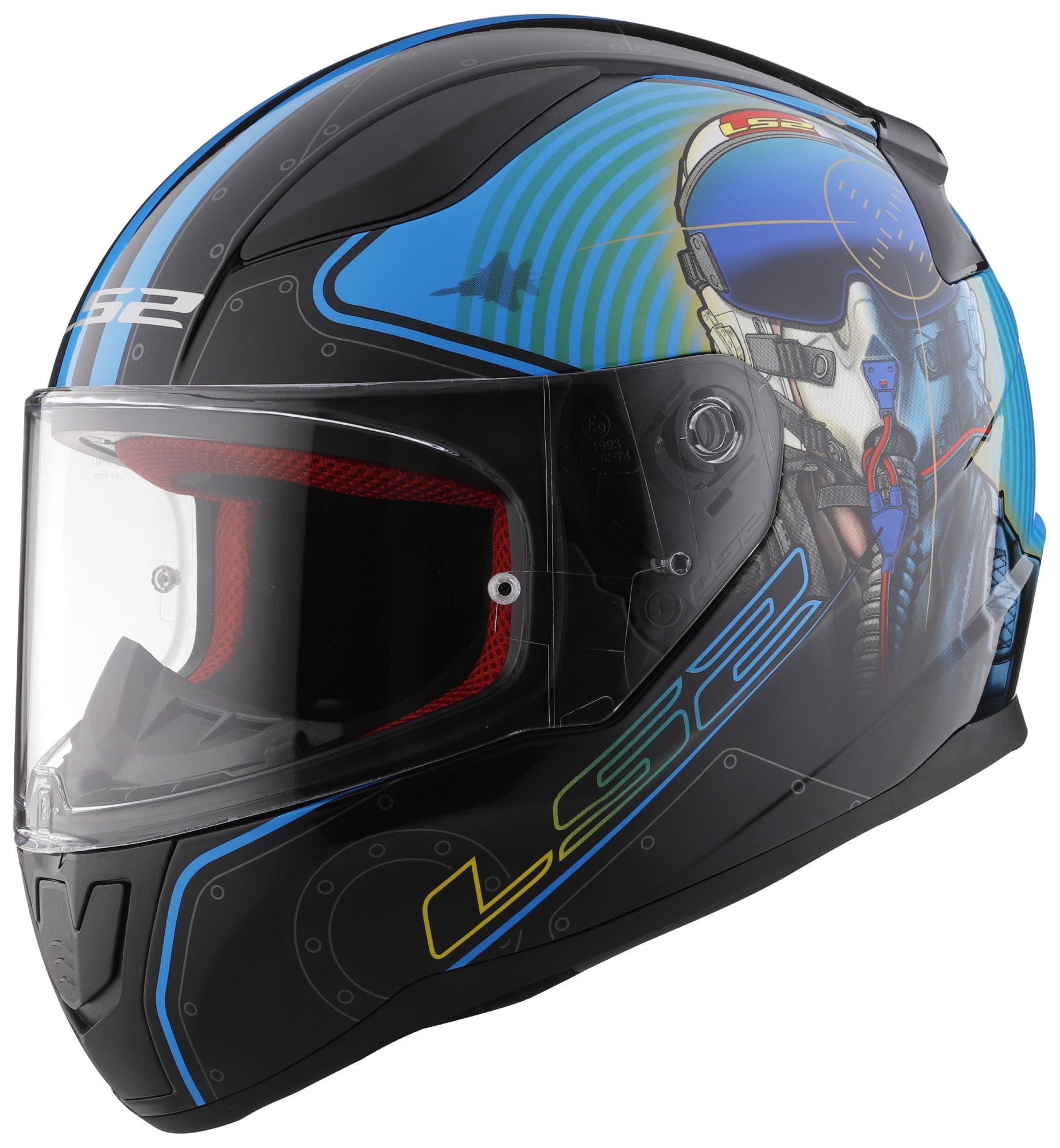 LS2 Rapid FF353 Mach Motorcycle Helmet Blue/Black 3XL - Walmart.com