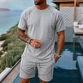asjyhkr Mens Short Sets 2 Piece Outfits Classic Sports Crewneck T-shirt ...