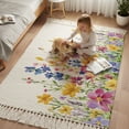 Bedroom Rug Carpet 3'x 5', Spring Floral Washable Floor Carpet with ...