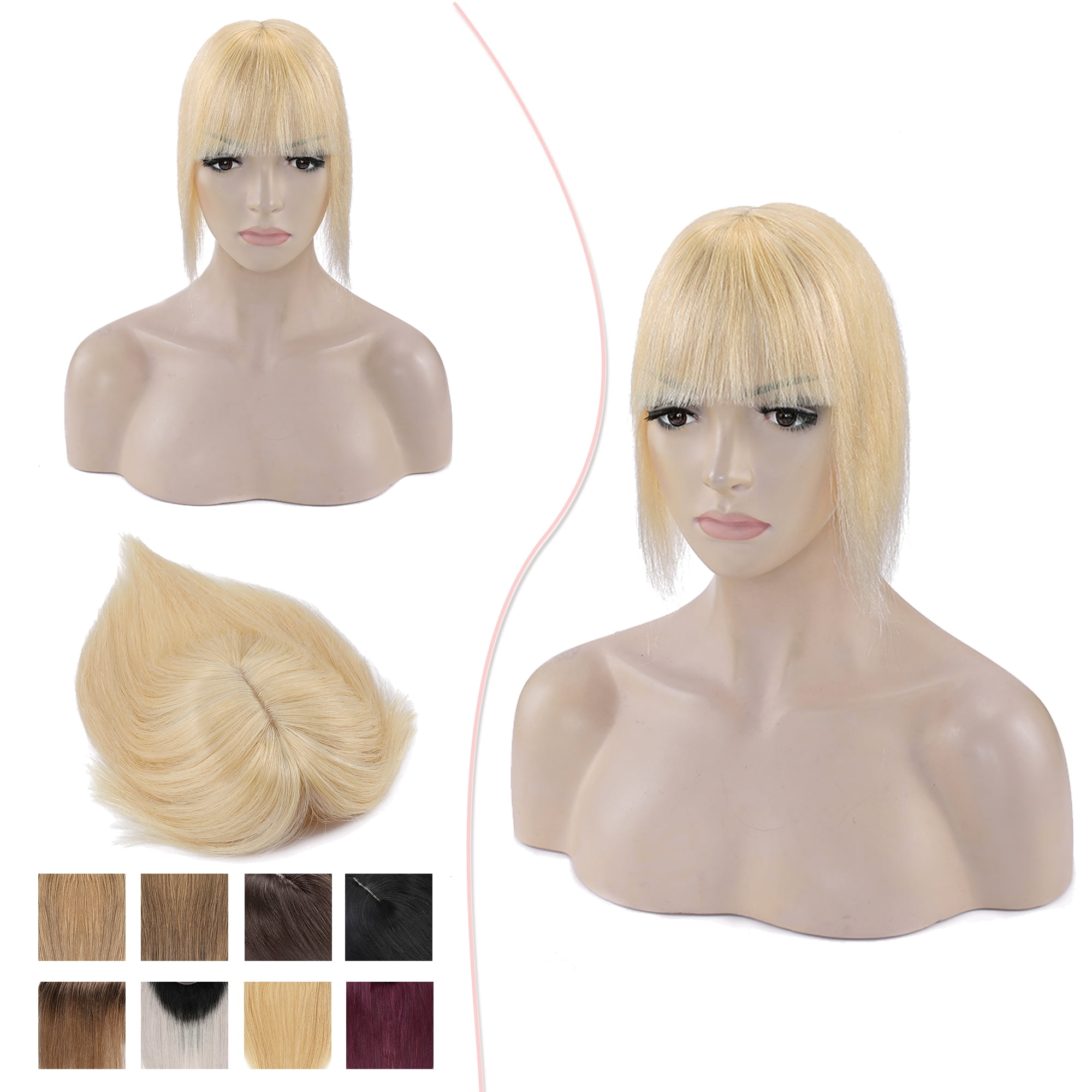 MY-LADY 100% Remy Human Hair Women Topper Hair Toppers Silk Base Hair ...