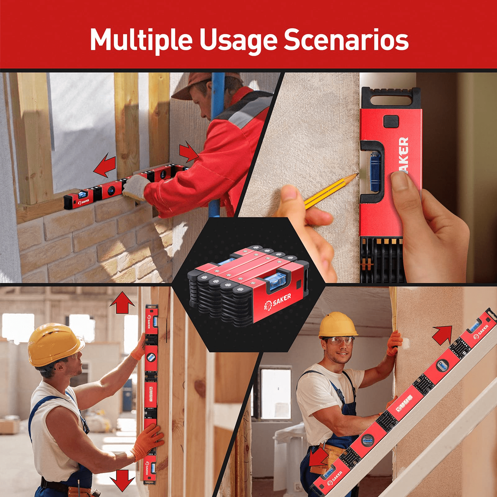 Buy Saker Multi-Function Foldable Level, 28-Inch Multi-Angle ...