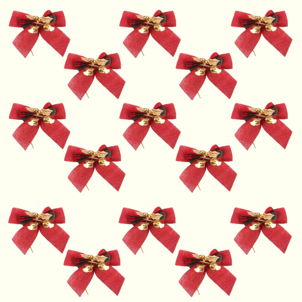 Monfince 15 Pieces Christmas Red Bows 3 x 3 Inch Holiday Decorative ...