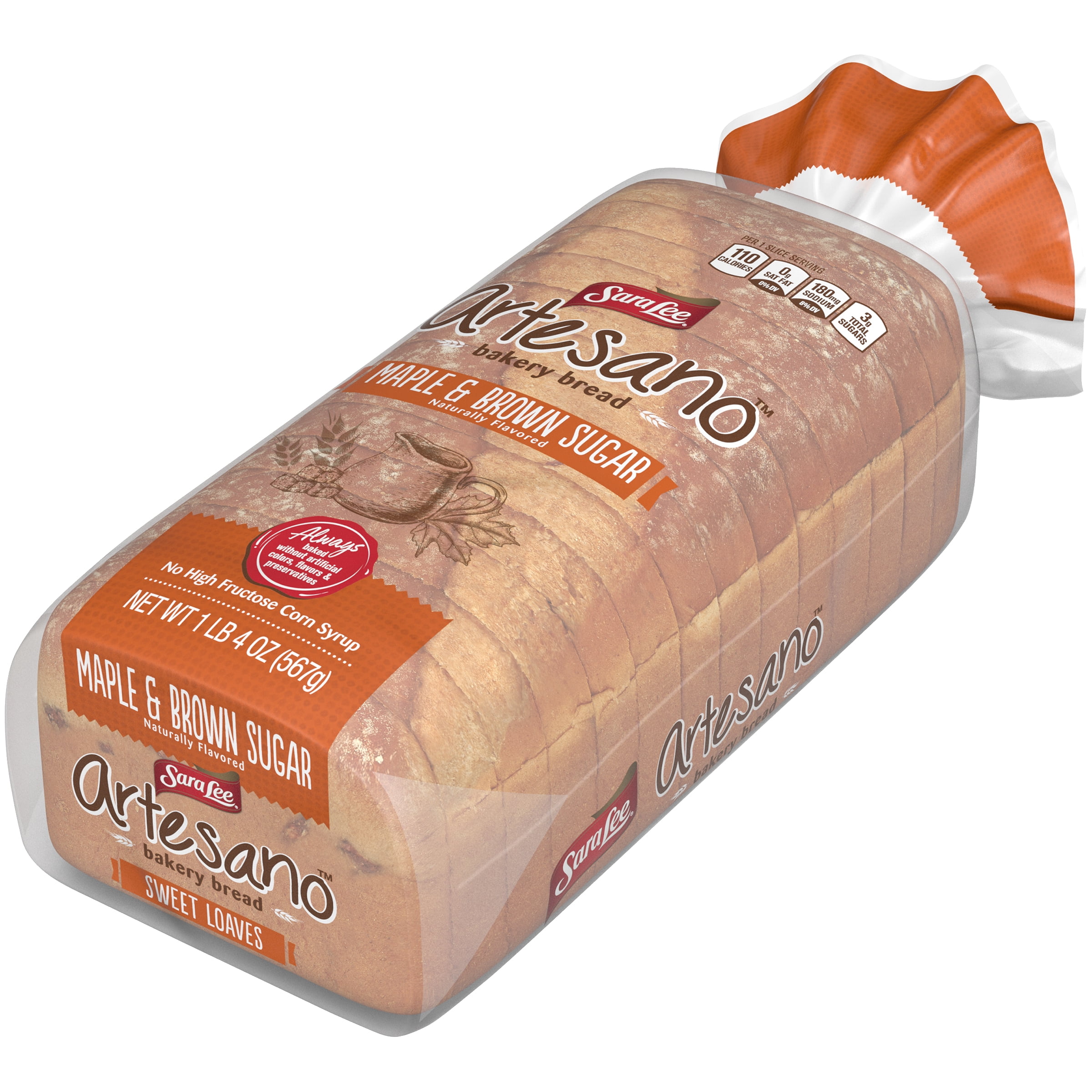 Buy Sara Lee Artesano Maple & Brown Sugar Split Top Bread, Naturally ...