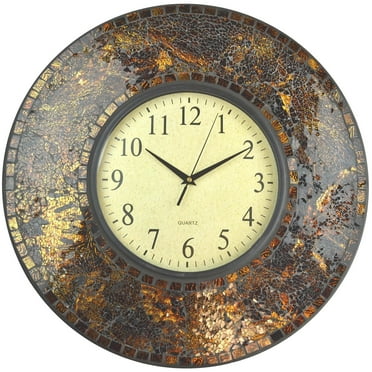 Lulu Decor, Decorative Crystal Metal Vine Wall Clock, Diameter 25", 9. ...