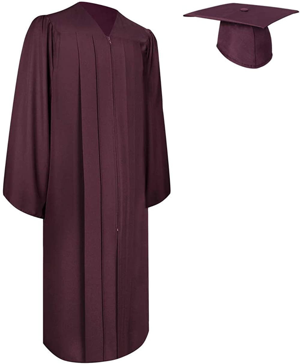 Endea Graduation Matte Cap and Gown (Maroon, 54 (5'9'' - 5'11 ...
