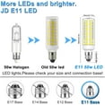 IYFFDFE-E11 LED Bulb Dimmable, 50W Equivalent, Daylight 6000K, T4 Mini Candelabra LED Bulb, 120V ...