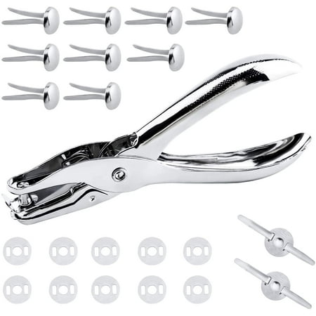 LUTER 100Pcs Metal Paper Fasteners Brads with 300Pcs Silver Plated ...