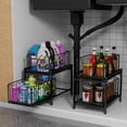 2 Tier Sliding Basket Drawer Organizer, Pull Out Under Sink Cabinets ...