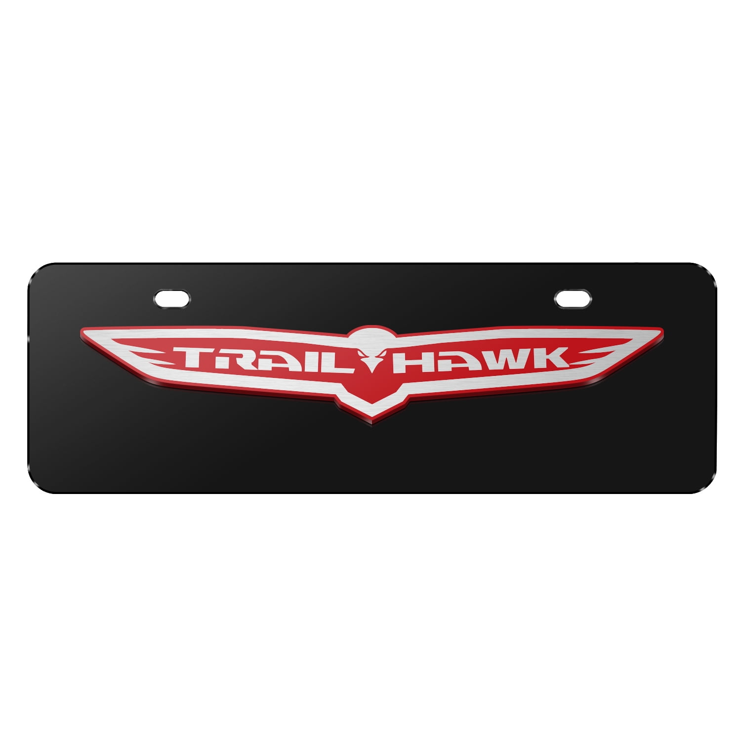 Jeep Trailhawk 3D Logo 12" x 4.25" European Look Black Half-Size ...