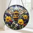 Bee and Wildflowers Glass Suncatcher – Garden Window Decor2101 ...