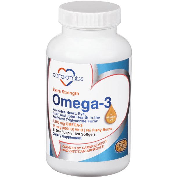 CardioTabs Extra Strength Orange Berry Omega-3 + Vitamin D3 Dietary ...