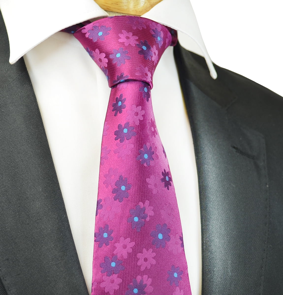 Extraordinary Hot Pink Floral Design Ties - Walmart.com